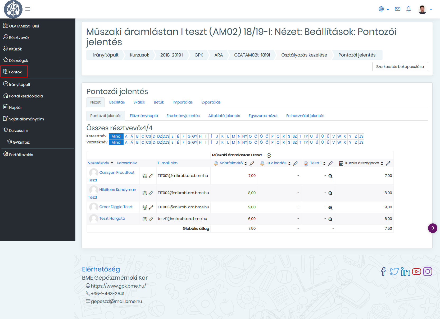 Moodle tutorial beta | BME Gépészmérnöki Kar